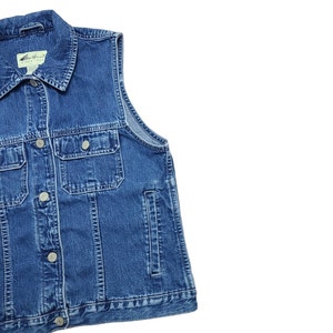 Vintage Denim Vest by Eddie Bauer, Y2K Blue Jeans Jacket Vest, Womens Vintage Vest, Retro Casual ...