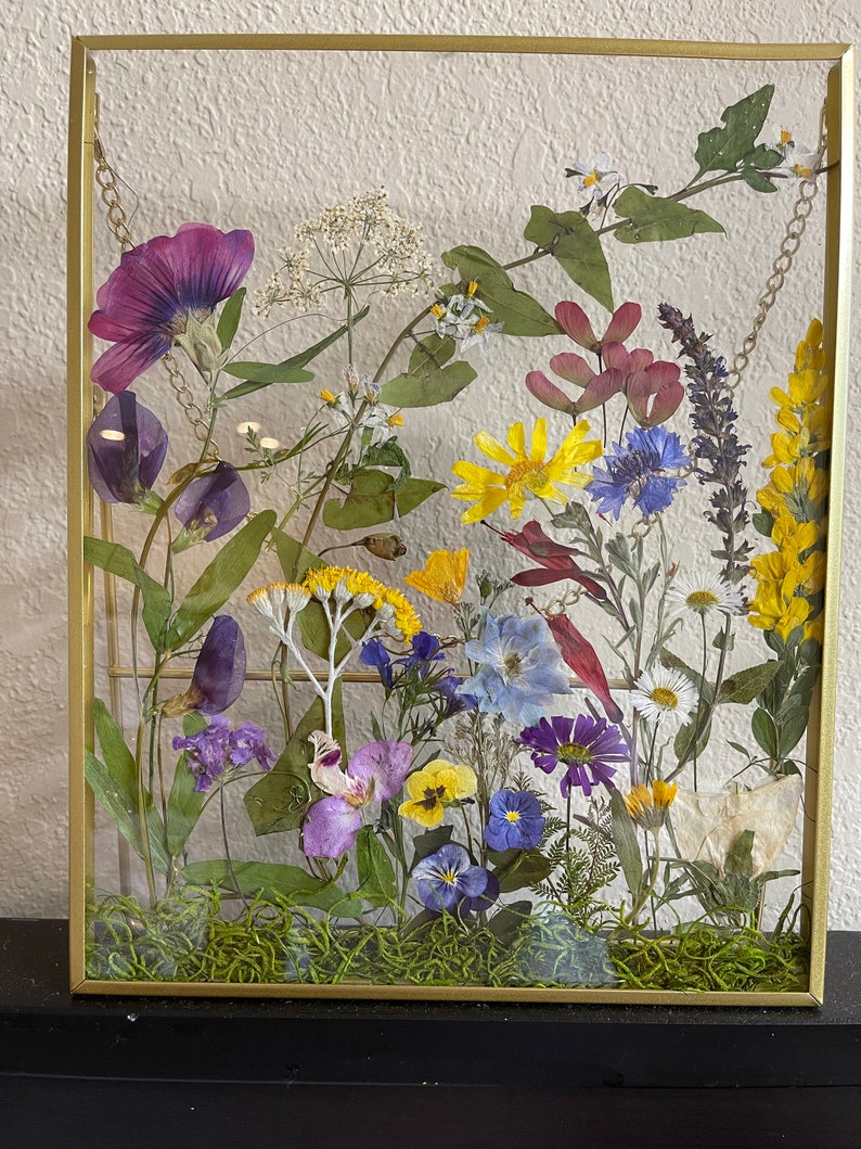 Pressed Flower Frame Pressed Flower Art Pressed Flowers | Etsy