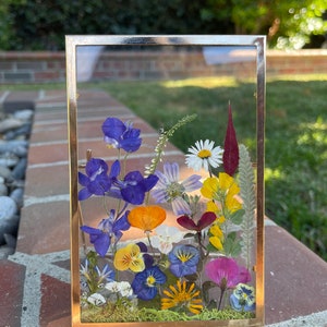 Pressed Flower Frame Botanical Art Frame Gift for Her Gift for Mom Real ...