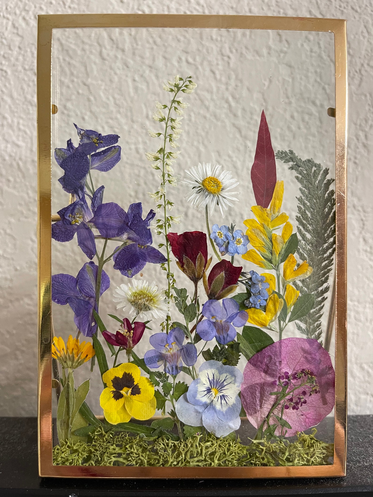 Pressed flower frame Botanical Art Frame Gift for her Gift for | Etsy