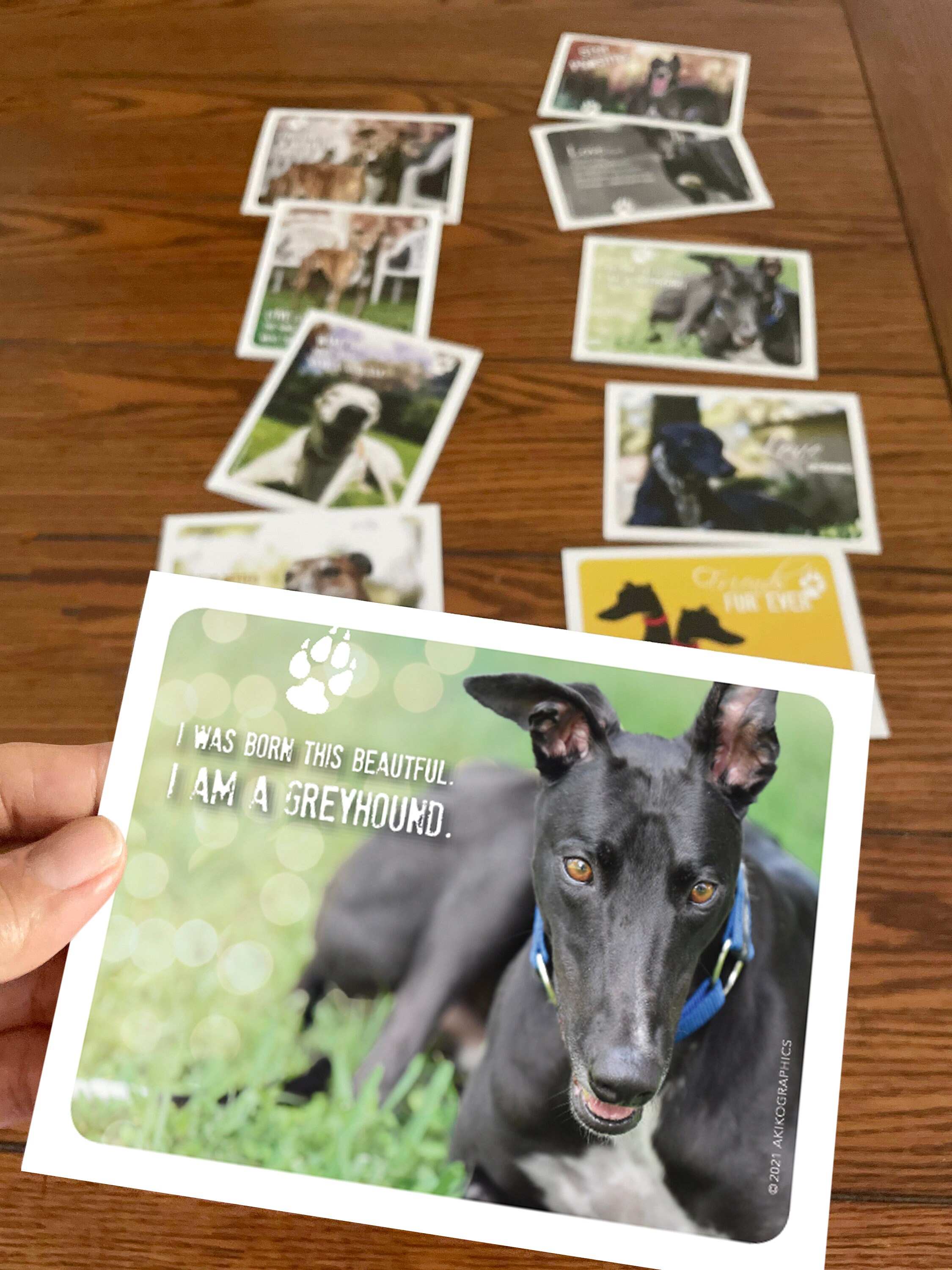 Greyhound Card, Greeting Card, Greyhounds, Blank Card, BORN BEAUTIFUL ...