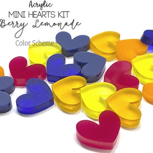 Acrylic berry Lemonade Mini Hearts Kit for Embellishing Scrapbooks ...