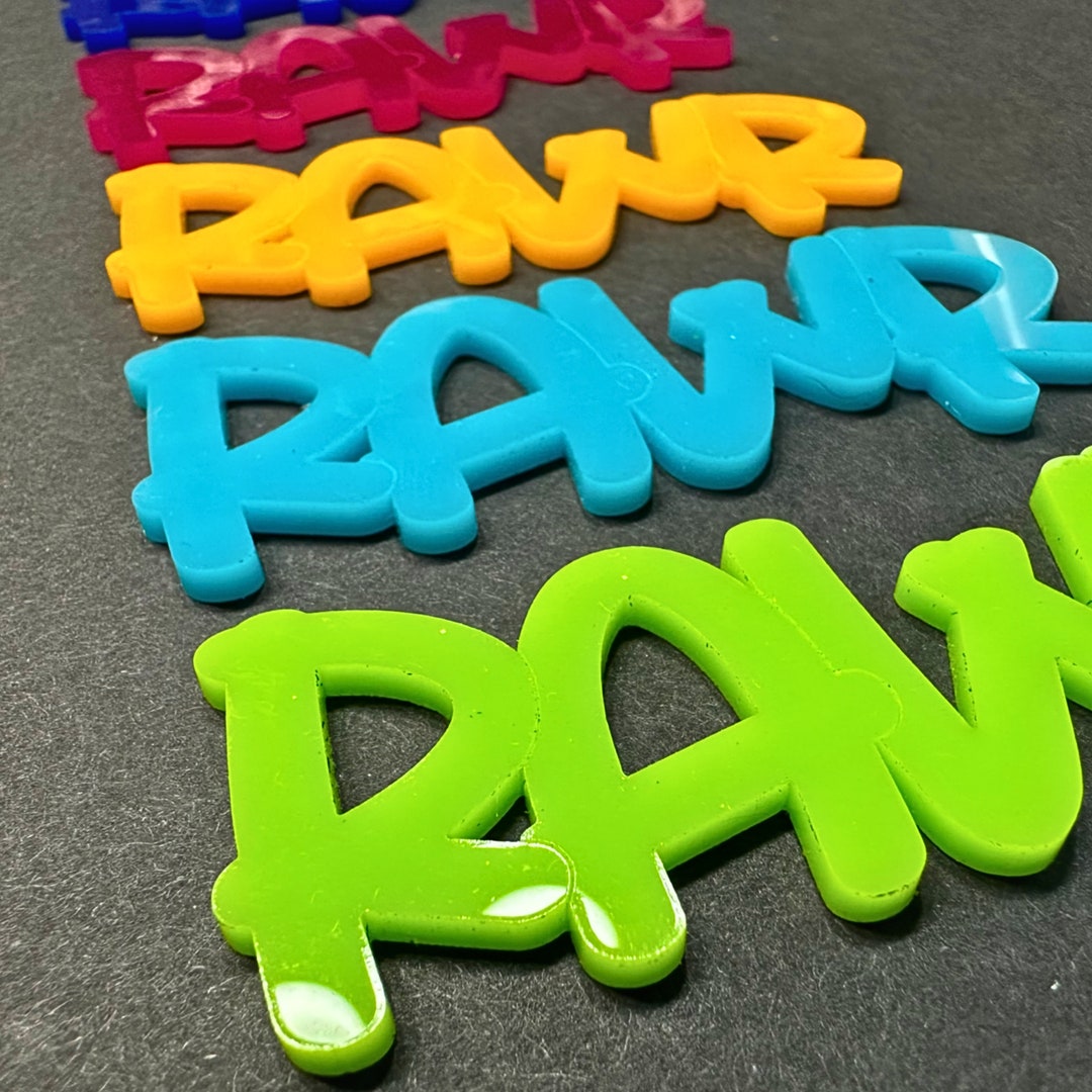 Rawr Acrylic Title for Embellishing Scrapbooks, Cards, Gifts & Other ...