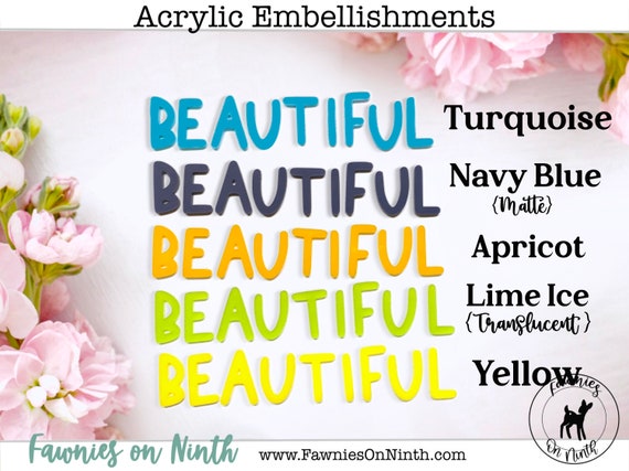 Acrylic BEAUTIFUL Title Kit for Embellishing Scrapbooks - Etsy