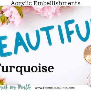 Acrylic BEAUTIFUL Title Kit for Embellishing Scrapbooks, Cards, Gifts ...