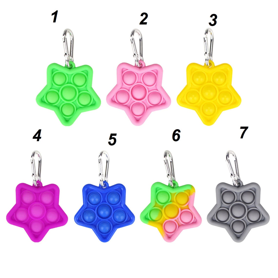 Mini Pop It Keychain Star Mini Pop It Fidget Pop It | Etsy