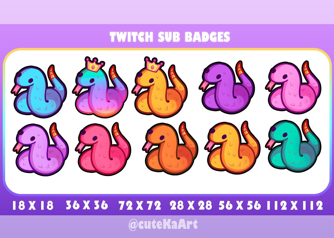 Cute Funny Snake Sub Badge / Twitch Sub Badges / Twitch Graphics / Bits ...