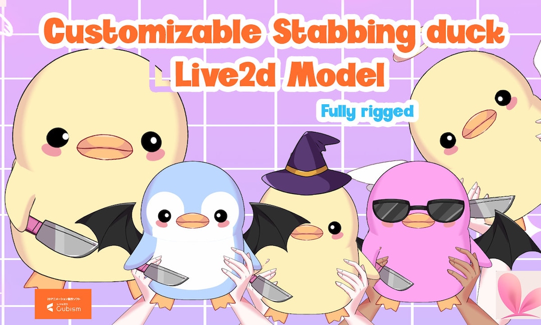 Stabbing Duck Customizable Lived2d Vtuber Model / Cat Live2d/ Penguin ...