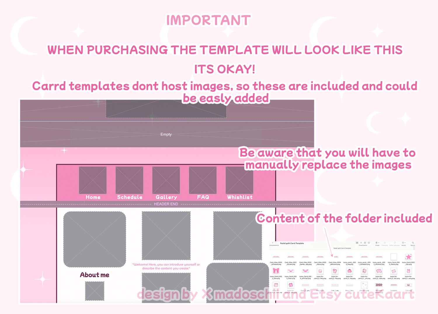 Pink Pastel Goth Carrd Template for Vtubers & Streamers | Customizable Website Template ...