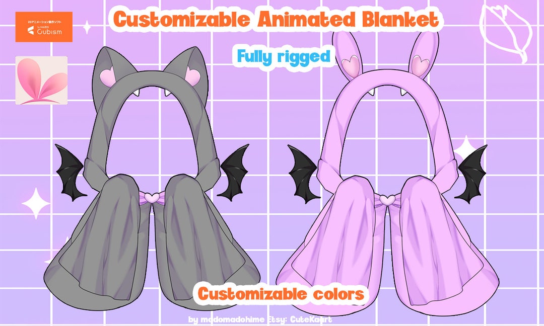 Cat Bunny Blanket Live2d Animated Asset /cat Vtuber /vtuber Asset ...