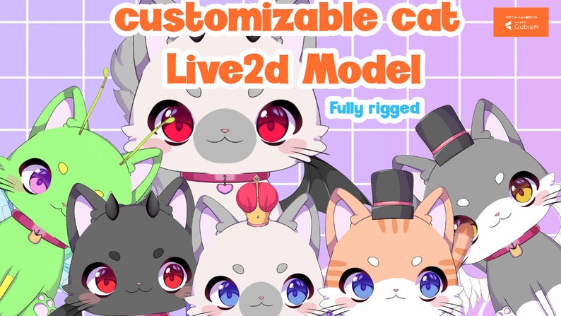 Customizable Lived2d Vtuber Model Cat/ Cat Live2d/ Cat Vtuber/ - Etsy