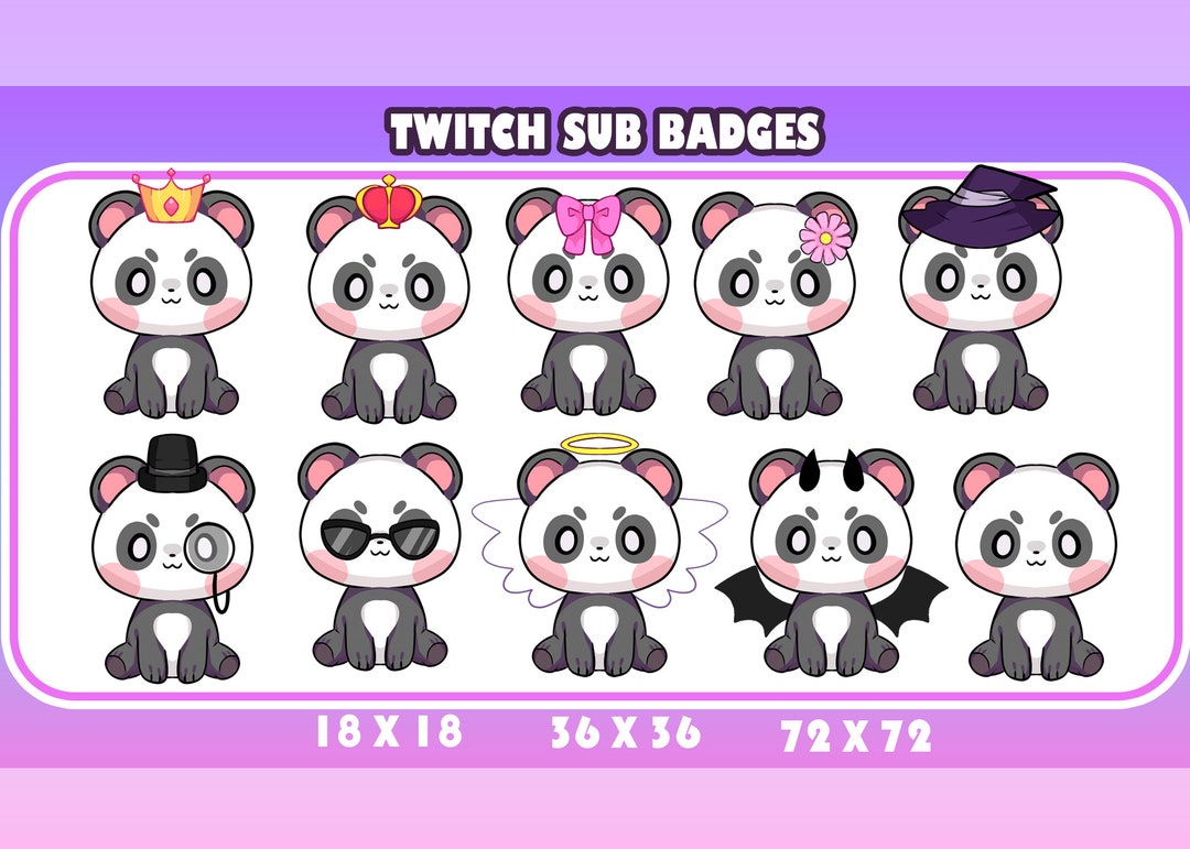 Cute Red Panda/ Twitch Sub Badges / Twitch Graphics / Bits Badges / Big ...