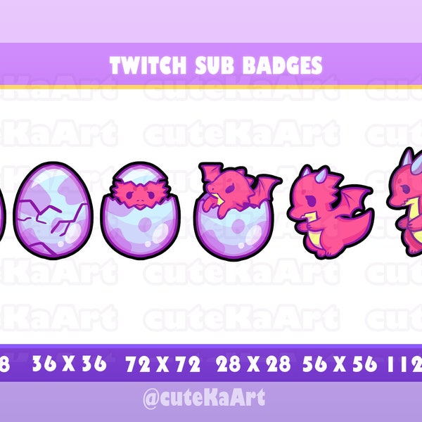 Twitch Sub Dragon Badges - Etsy