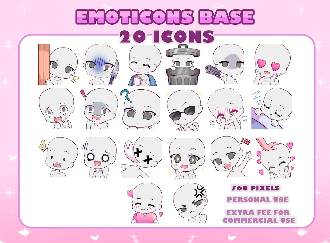Emote Twitch / Emote Base, Customizable Emote / Cute Emote Meme Sub ...