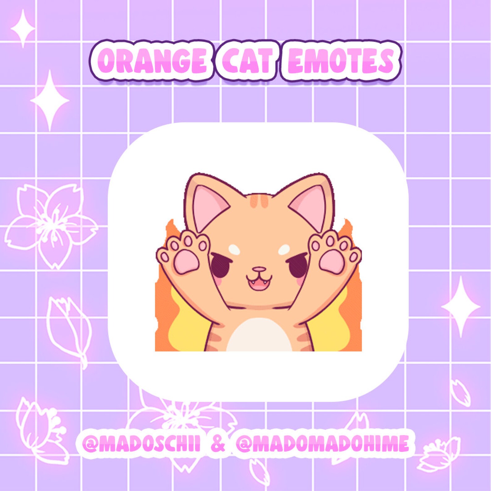Animated Twitch Organte Cat Emotes Pack / Twitch Cat / Twitch Cat ...