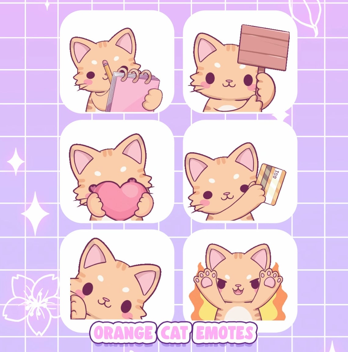 Animated Twitch Organte Cat Emotes Pack / Twitch Cat / Twitch Cat ...