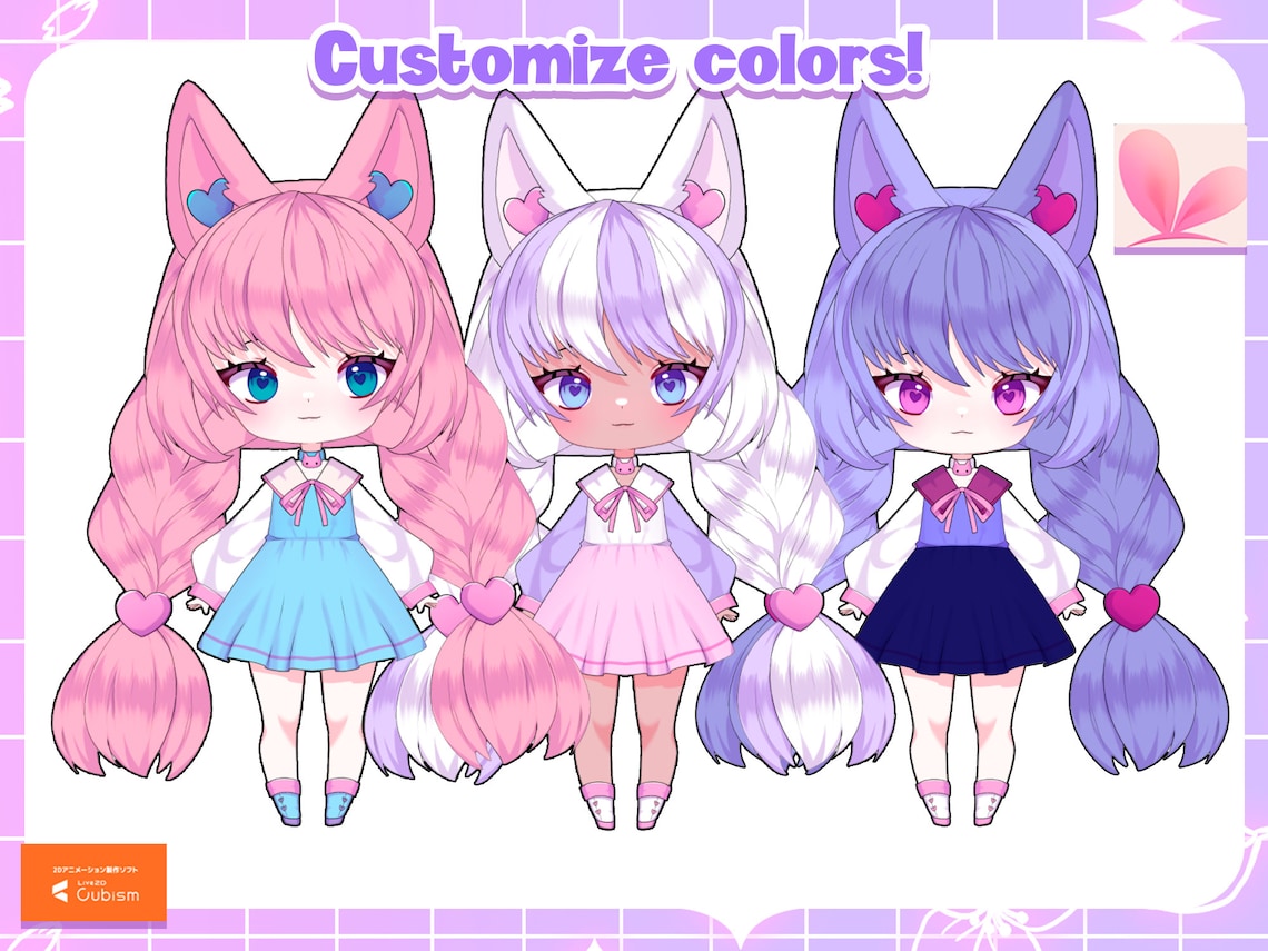 Nekomimi Cat Vtuber Model /fully Rigged Vtuber/ Ready to Use Vtuber ...