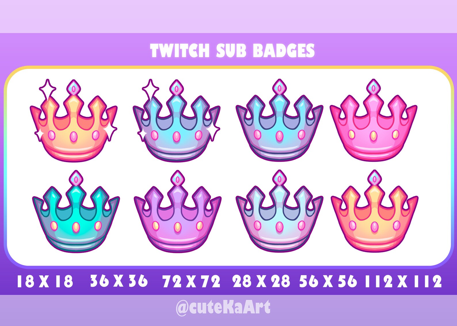 Cute Crown / Twitch Sub Badges / Twitch Graphics / Bits Badges / Big ...