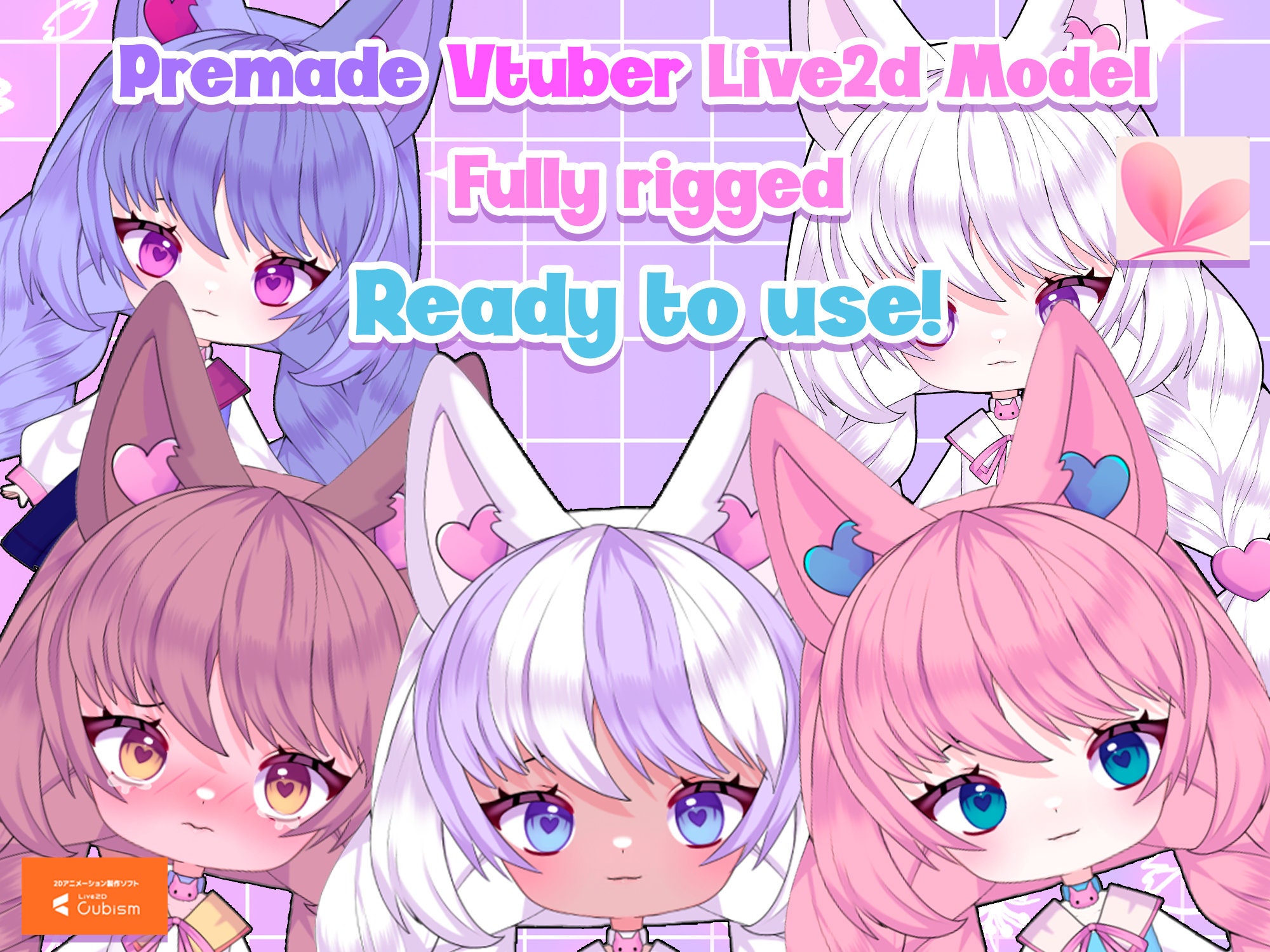 Nekomimi Cat Vtuber Model /fully Rigged Vtuber/ Ready to Use Vtuber ...