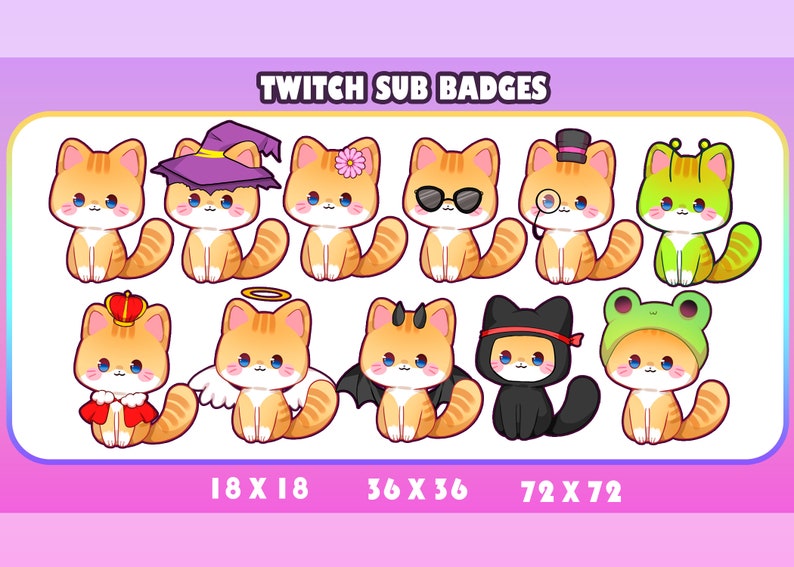 Insignia de Twitch de gato neko kawaii para Streamer / Emote / Gamer ...