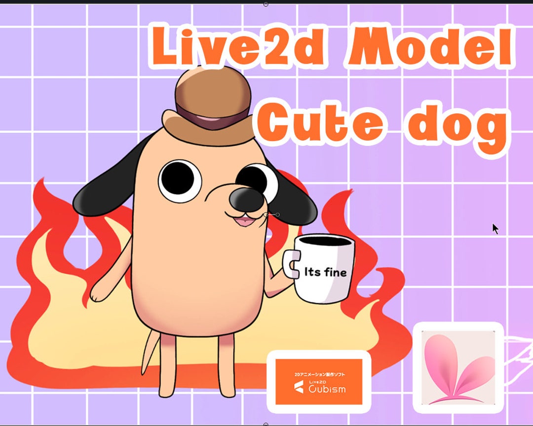 This is Fine Cute Dog Live2d Model / Full Body Rigged Live2d Avatar ...