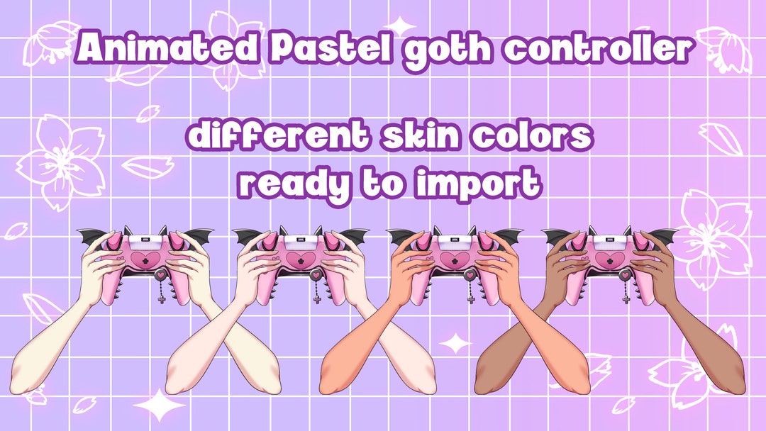 Animated Vtuber Asset Pastel Goth Game Controller for Vtube Studio ...