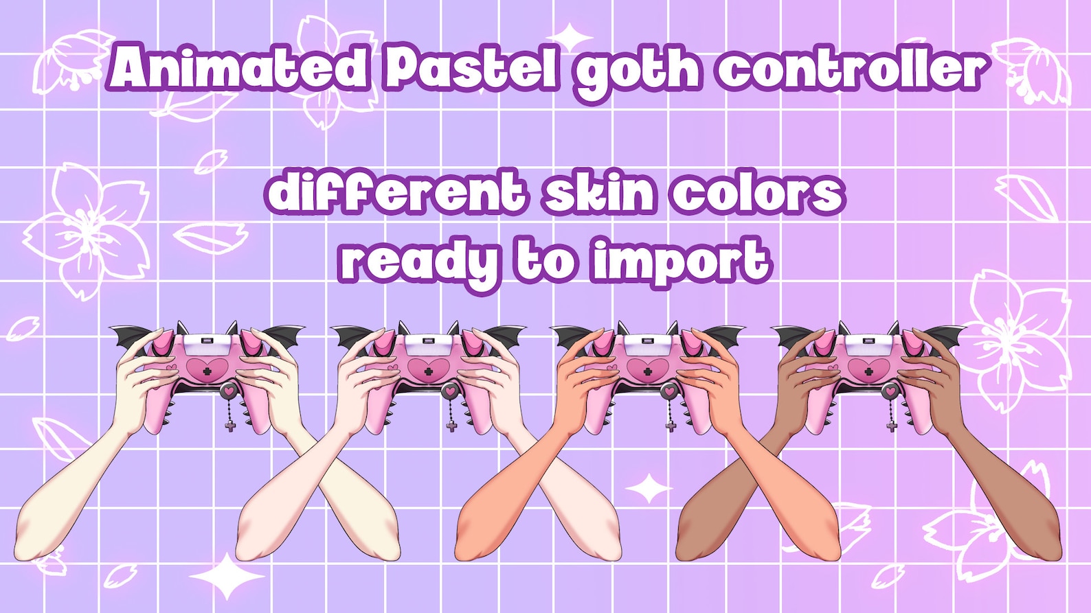 Animated Vtuber Asset Pastel Goth Game Controller for Vtube Studio ...