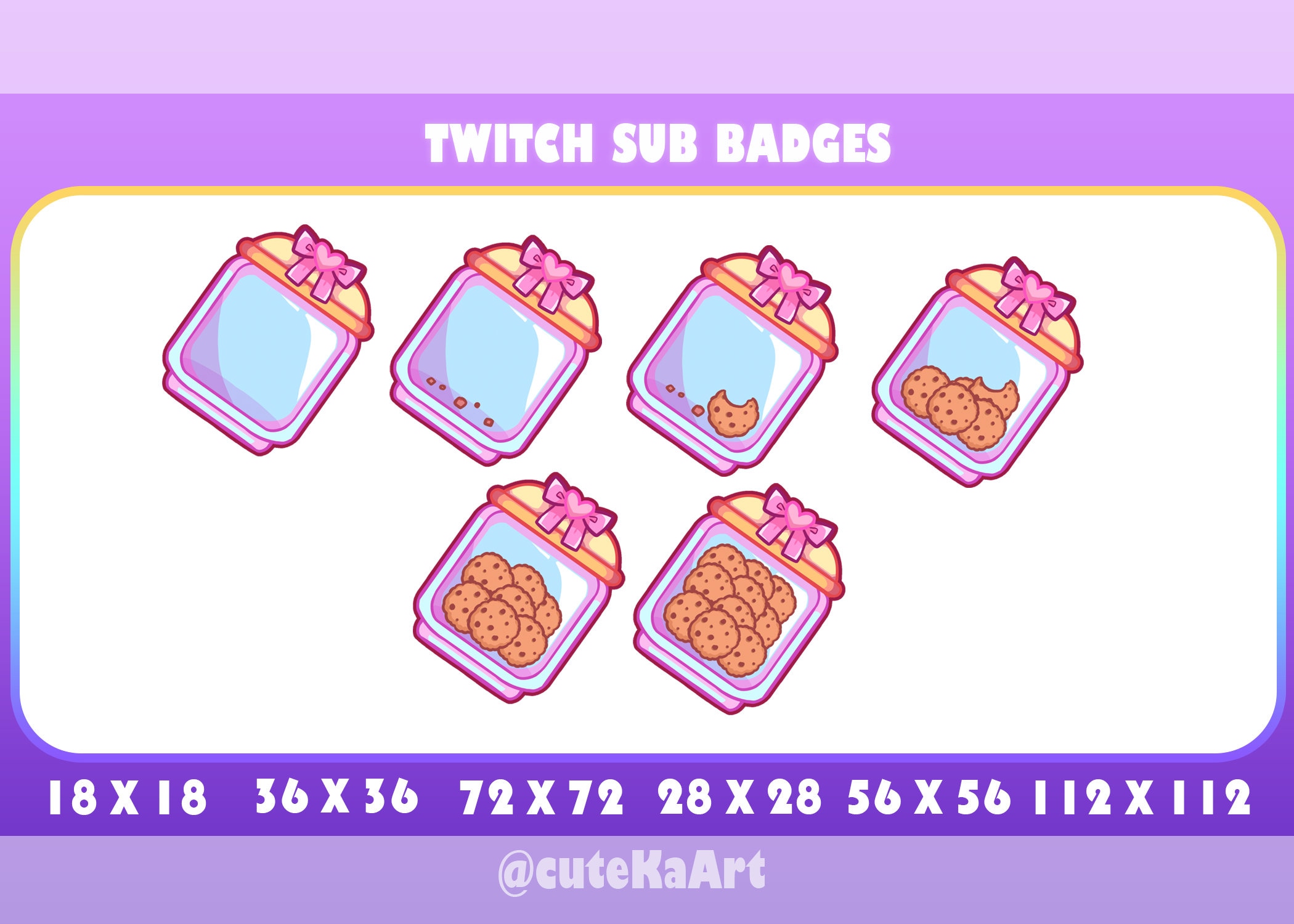 Cute Cookie Jar / Twitch Sub Badges / Twitch Graphics / Bits Badges ...