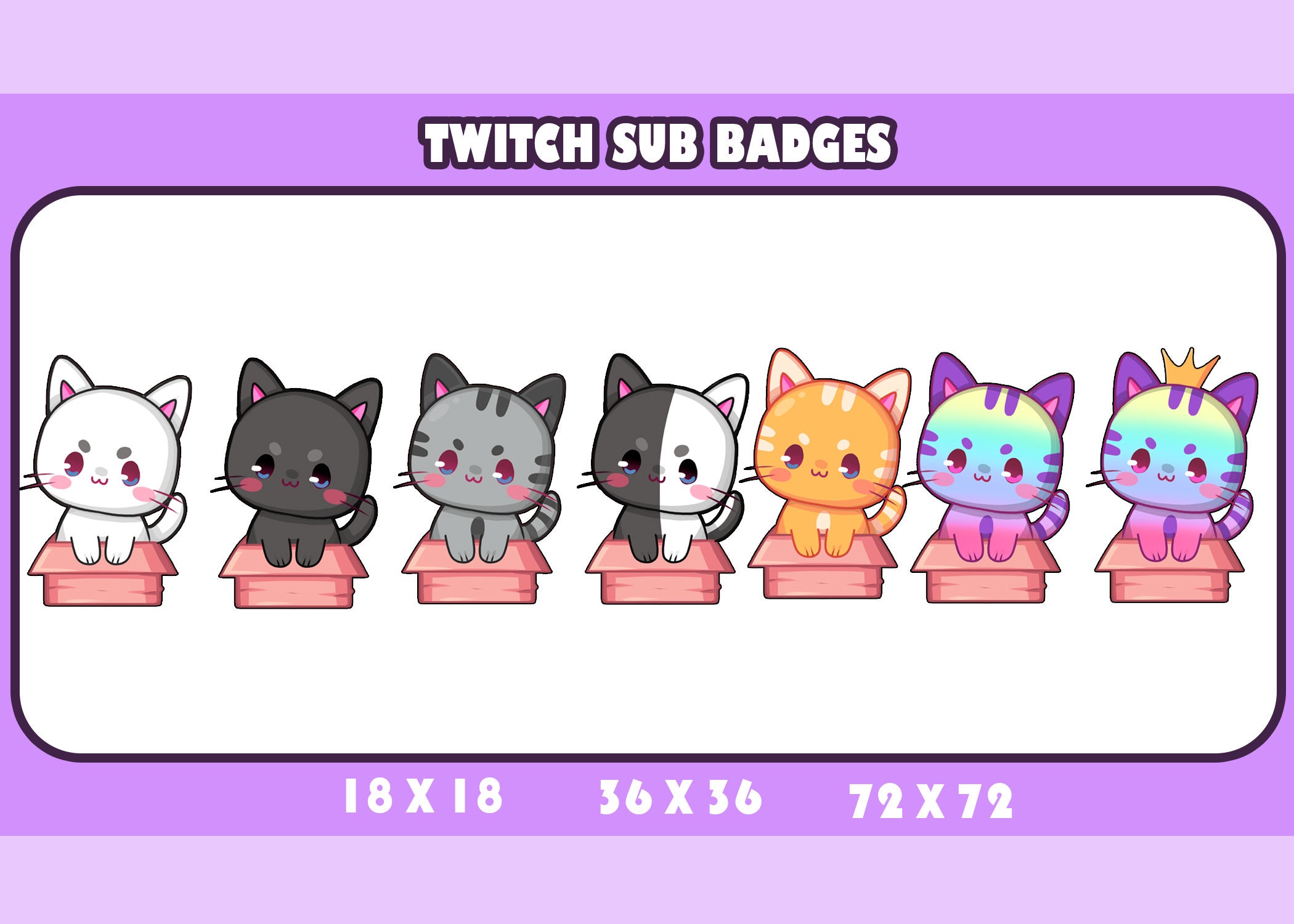 Twitch Badge Cat Neko Kawaii for Streamer / Emote / Gamer / - Etsy Canada