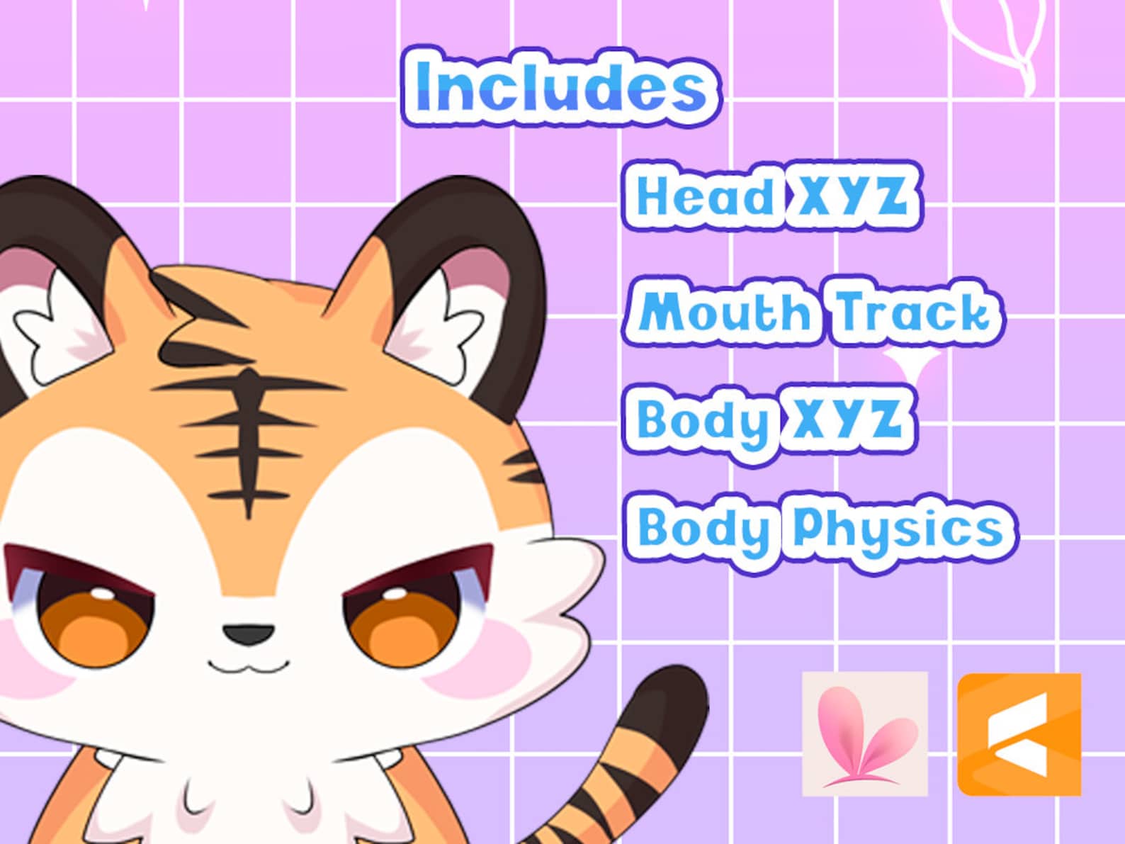 Cute Tiger Lived2d Vtuber Model / Cat Live2d/ Cat Vtuber/ Vtuber Pet ...