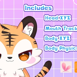 Cute Tiger Lived2d Vtuber Model / Cat Live2d/ Cat Vtuber/ Vtuber Pet ...