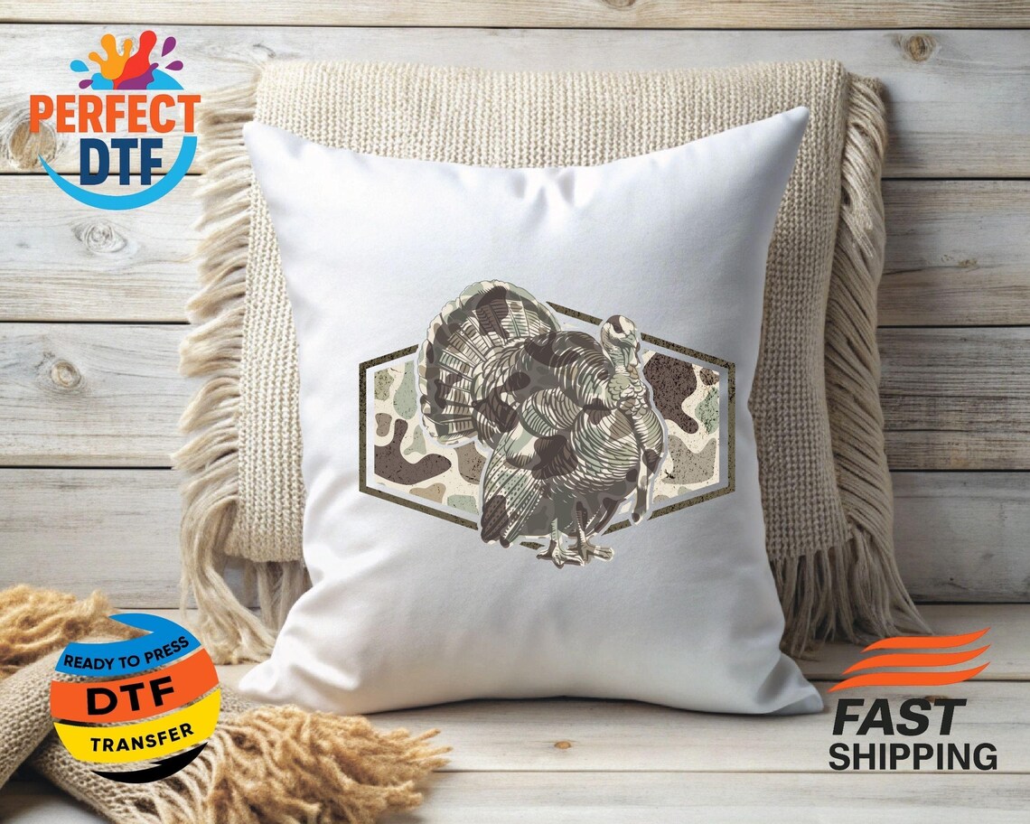 Turkey Camo DTF Transfer: Hunting Camouflage Iron-on Decal - Etsy