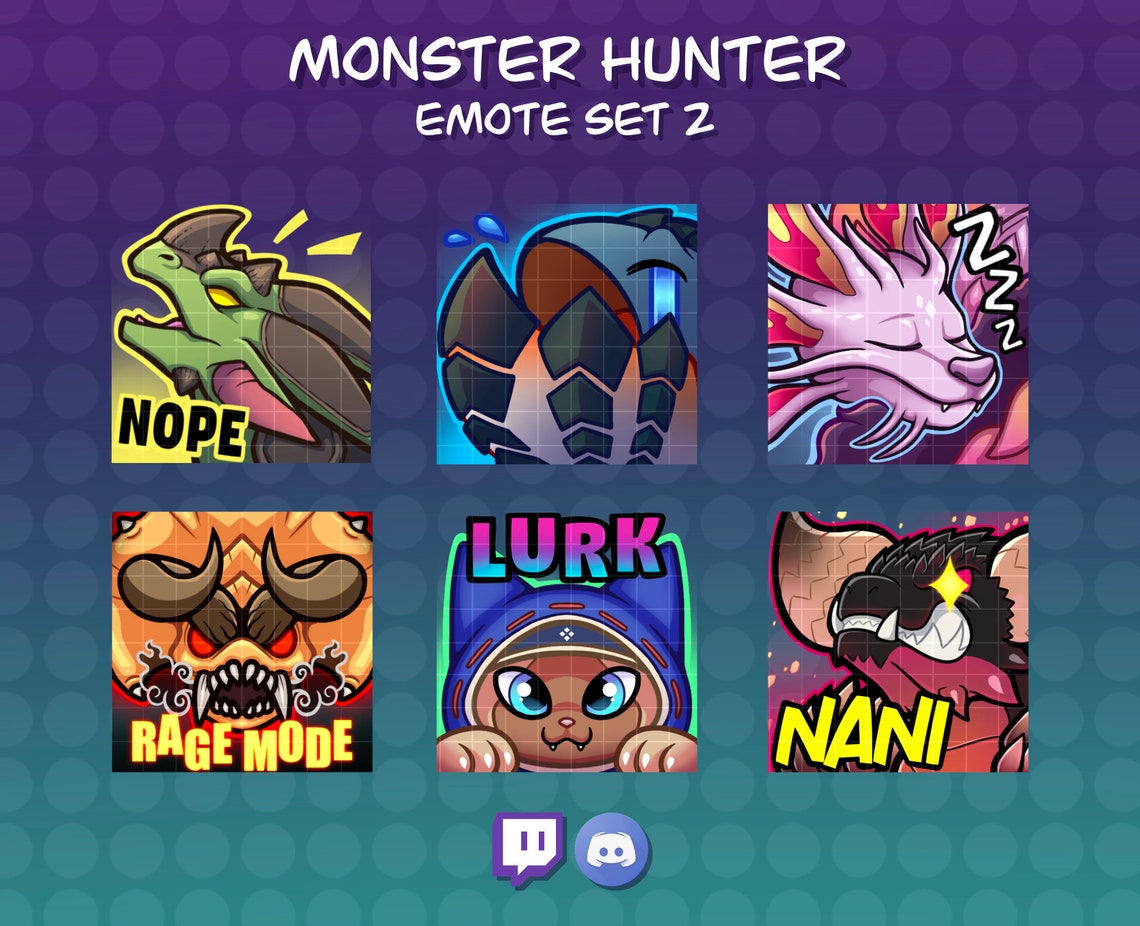 Monster Hunter Emote Pack Set 2 Digital Download | Etsy