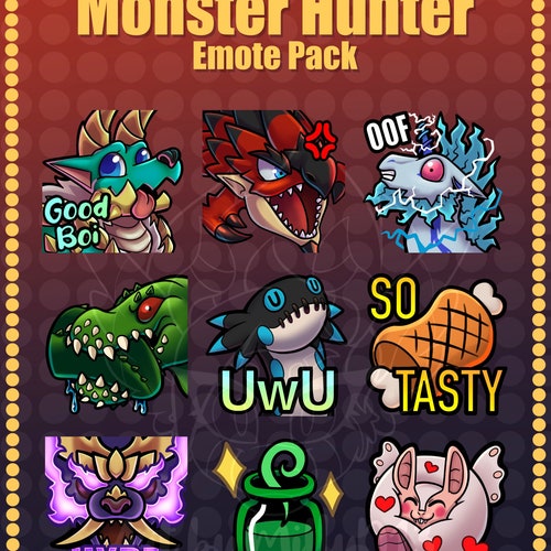 Monster Hunter Emote Pack Set 1 Digital Download - Etsy