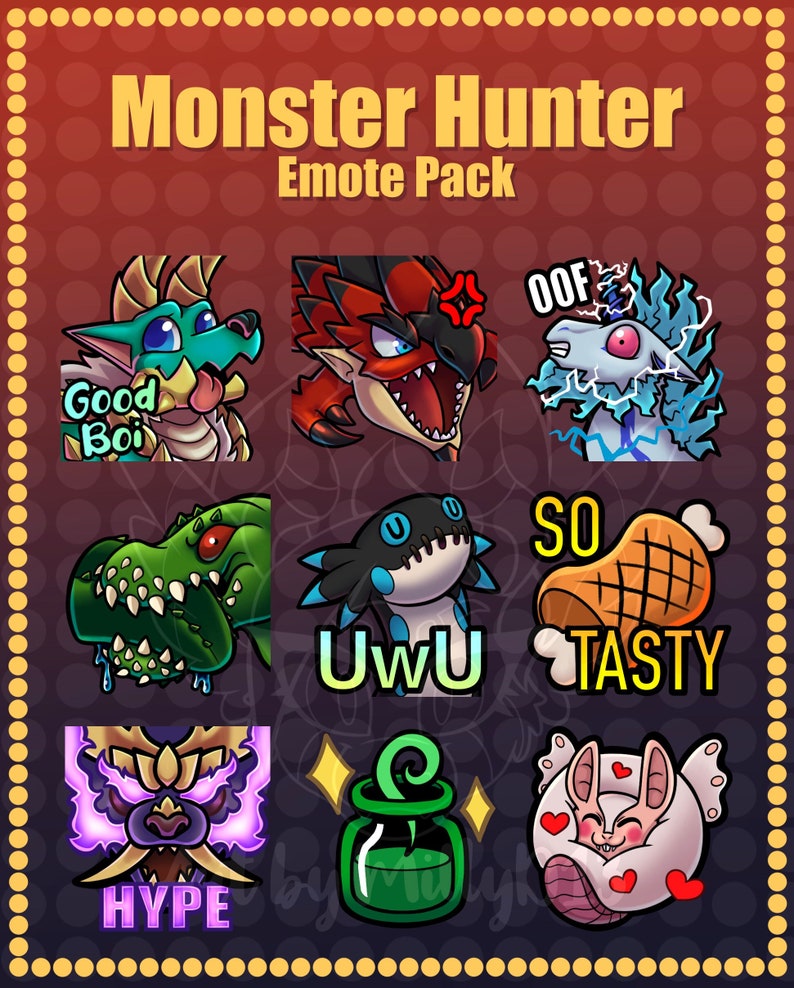 Monster Hunter Emote Pack Set 1 Digital Download - Etsy Canada