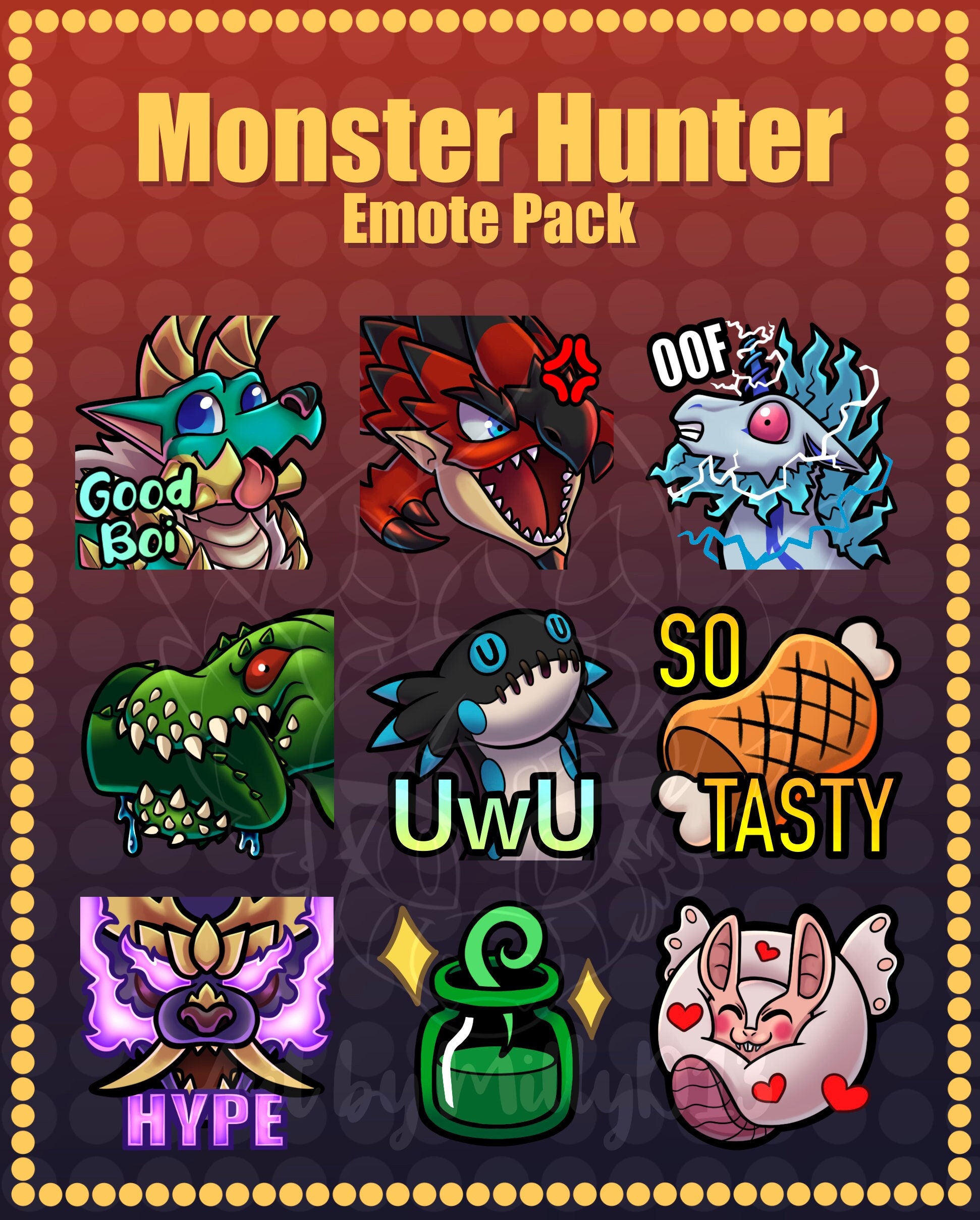 Monster Hunter Emote Pack Set 1 Digital Download - Etsy Ireland