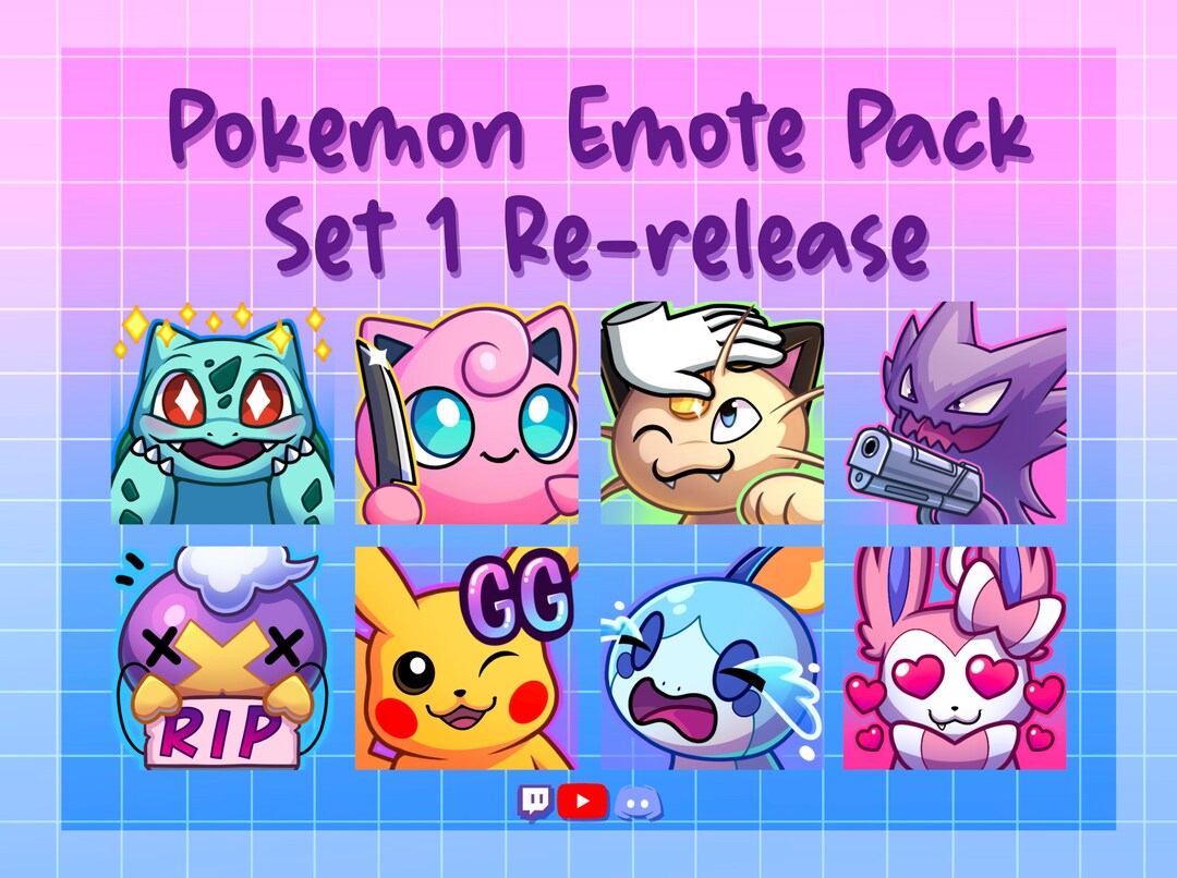 Pokemon Emote Set 1 Rerelease - Etsy