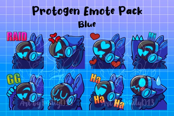 BLUE Protogen Emote Pack Digital Download - Etsy