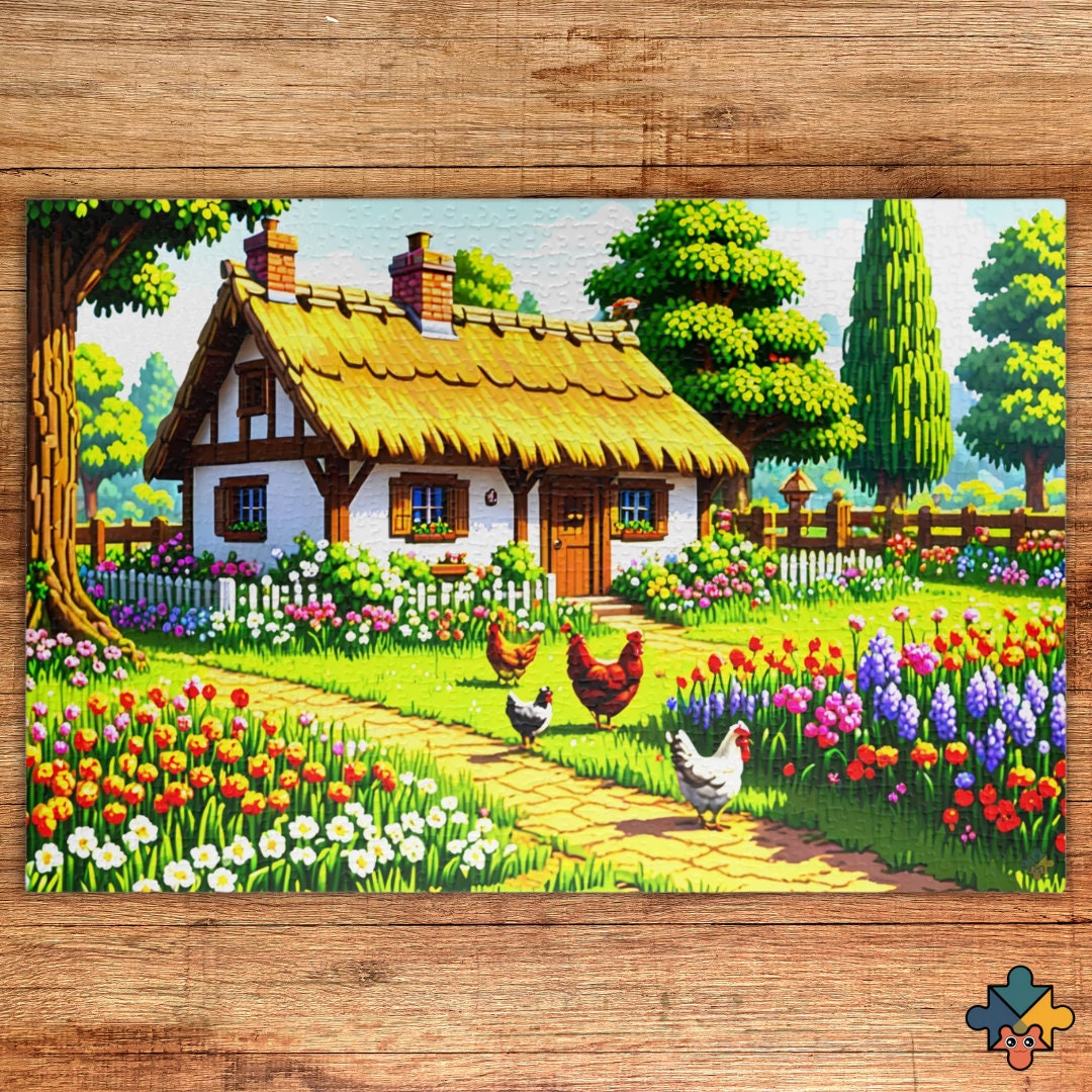 Lovely Farmhouse on a Summer Morning With Chickens Multi-piece Jigsaw ...