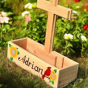 Handmade Cedar Garden Cemetery Box With Cross - Etsy