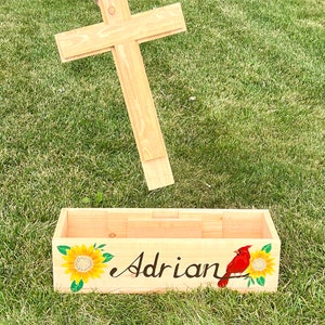 Handmade Cedar Garden Cemetery Box With Cross - Etsy