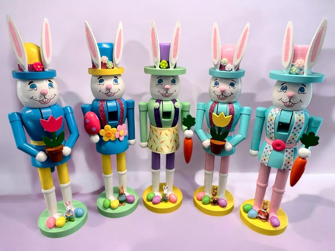 Hand Painted Easter Bunny Nutcracker’s - Etsy