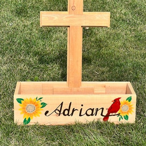 Handmade Cedar Garden Cemetery Box With Cross - Etsy