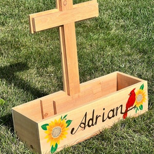 Handmade Cedar Garden Cemetery Box With Cross - Etsy