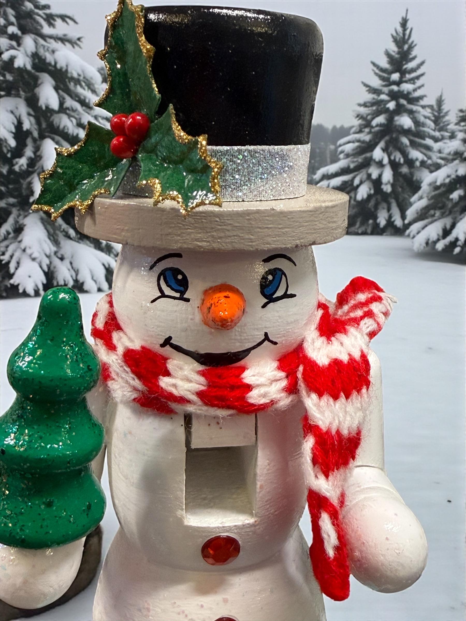Hand Painted Wooden Snowman Nutcracker - Etsy