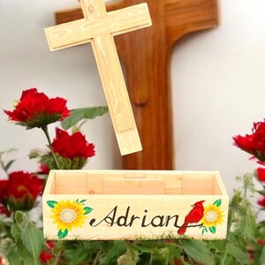 Handmade Cedar Garden Cemetery Box With Cross - Etsy