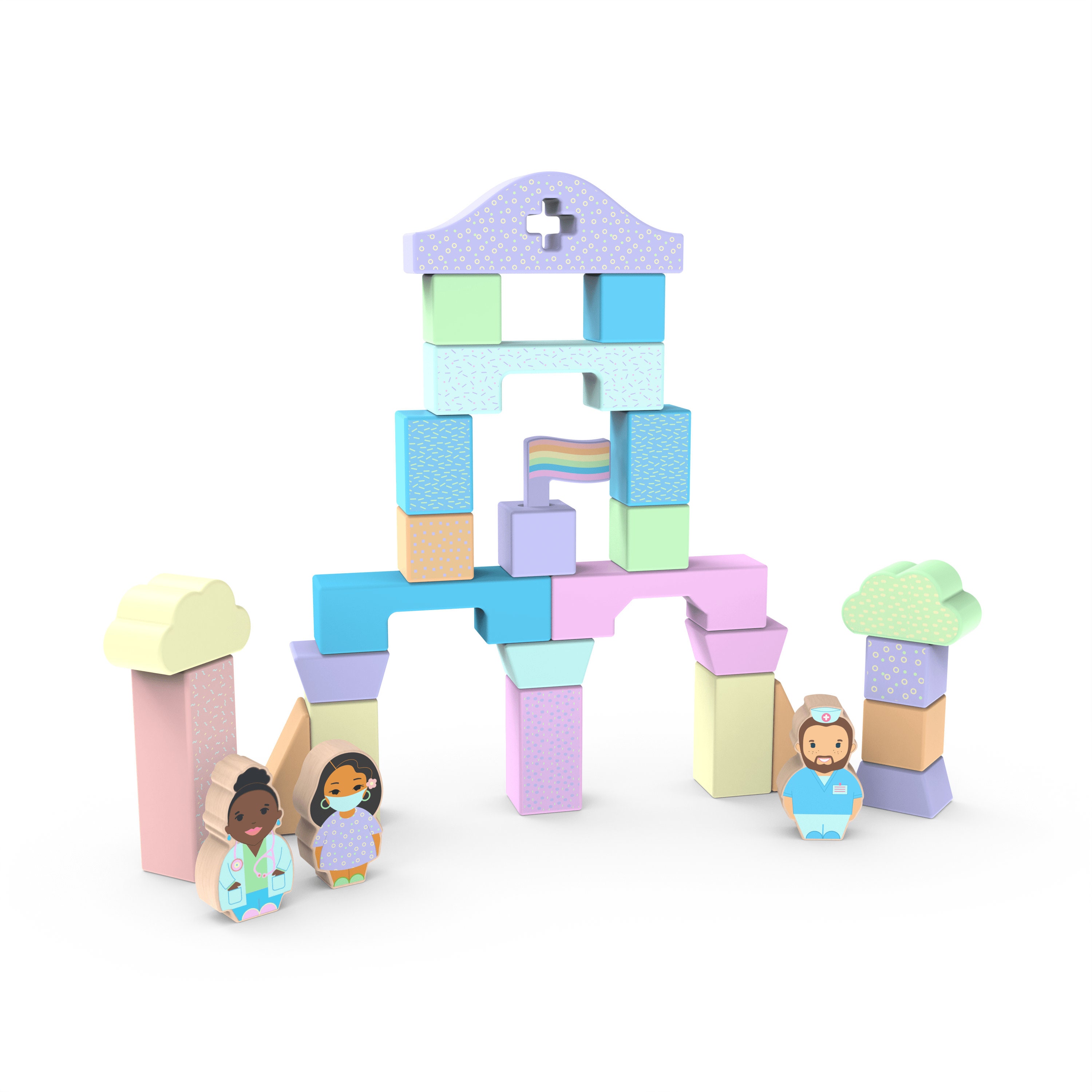 Hospital Heroes Wooden Block set Building Blocks Baby Gift | Etsy