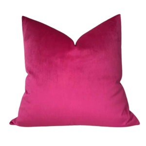 Hot Pink Velvet Pillow Cover, Designer Pillow Covers, Decorative ...