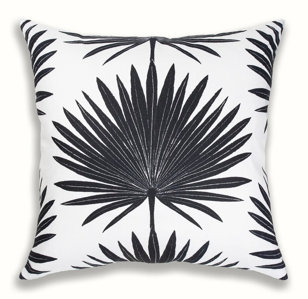 Palmetto Pillow Cover in Jet, Designer Pillow Covers, Decorative ...