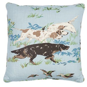 Pointers Best Friends Dog Pillow Cover in Sky Blue, Designer Pillow ...